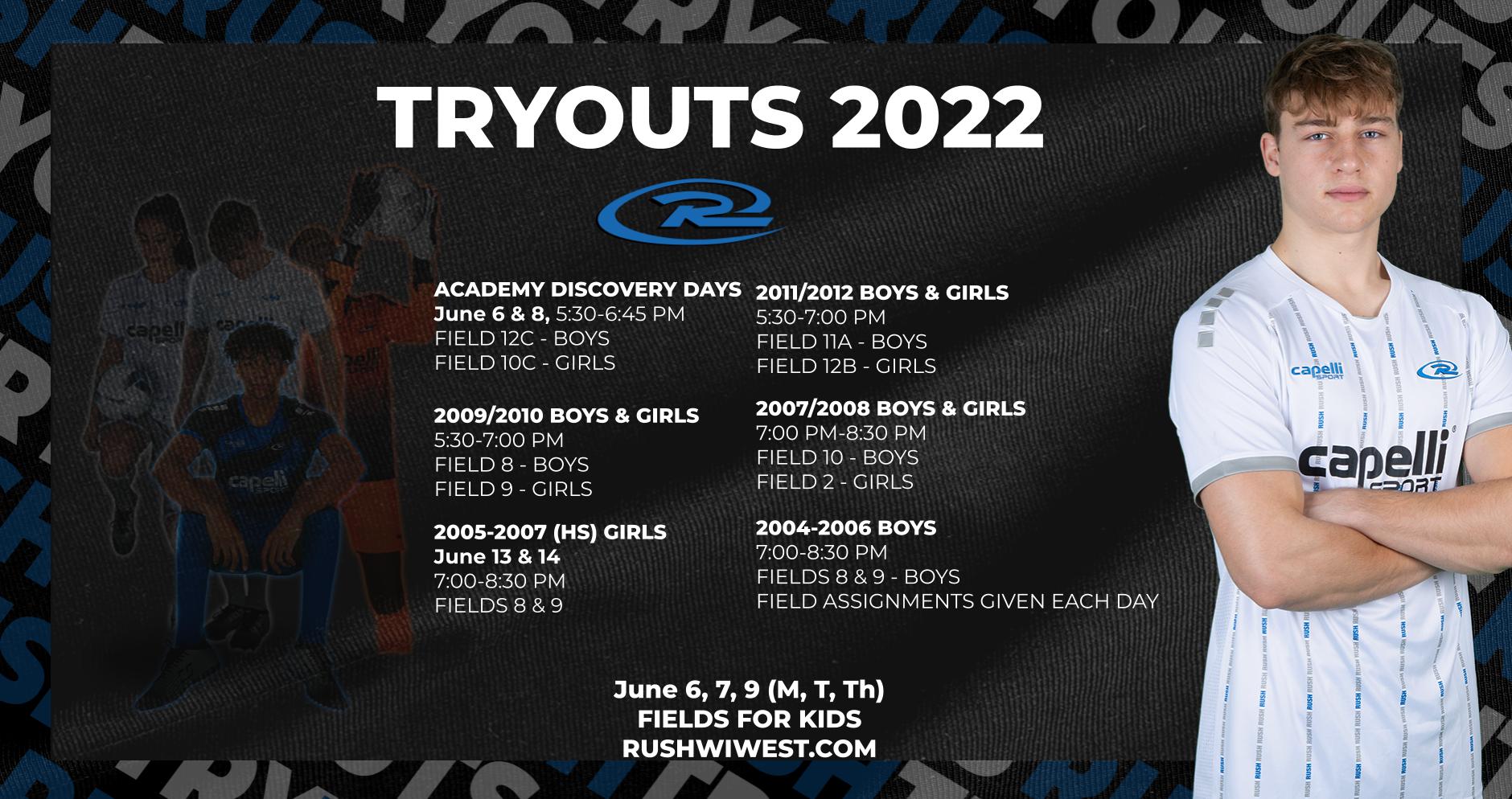 Rush Wisconsin West Soccer Club - La Crosse, Wisconsin - 2022-2023 Competitive Team Tryouts